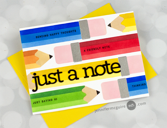 Just A Note Pencil Card - Jennifer McGuire Ink